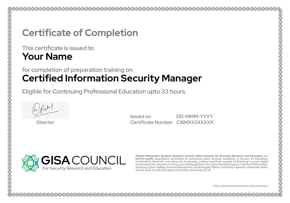 Cism Certification Training Isaca Certified Security Manager Gisa